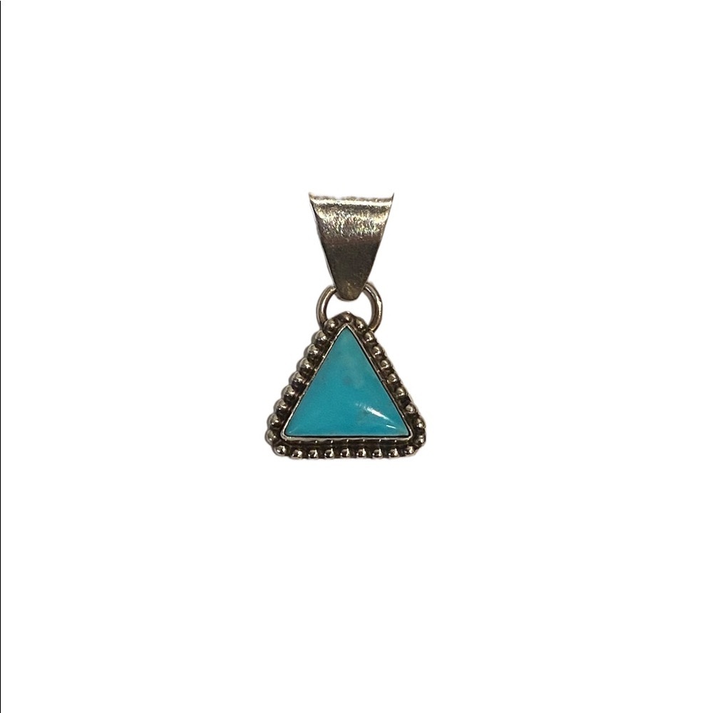 Sterling Silver Pyramid Pendant - Gem